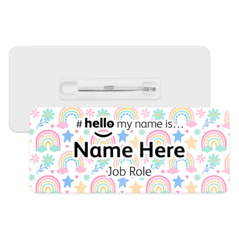 #hello my name is... Name Badge - Candy Rainbows & Flowers ...