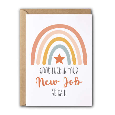 Personalised New Job Card - Good Luck In Your New Job Rainbow ...