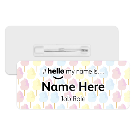 #hello my name is... Name Badge - Cotton Candy Background | Beeyoutiful ...